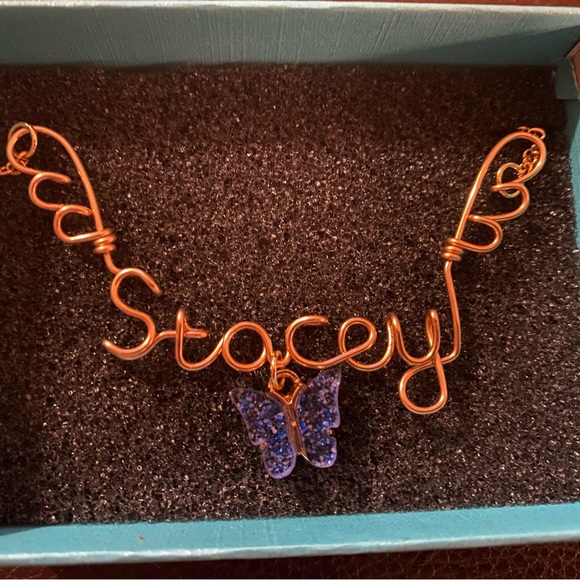 Jewelry | Stacey Handmade Wire Name Necklace Personalized Butterfly ...